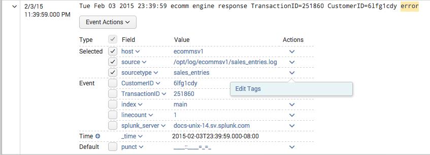 Tag Field Value Pairs In Search Splunk Documentation