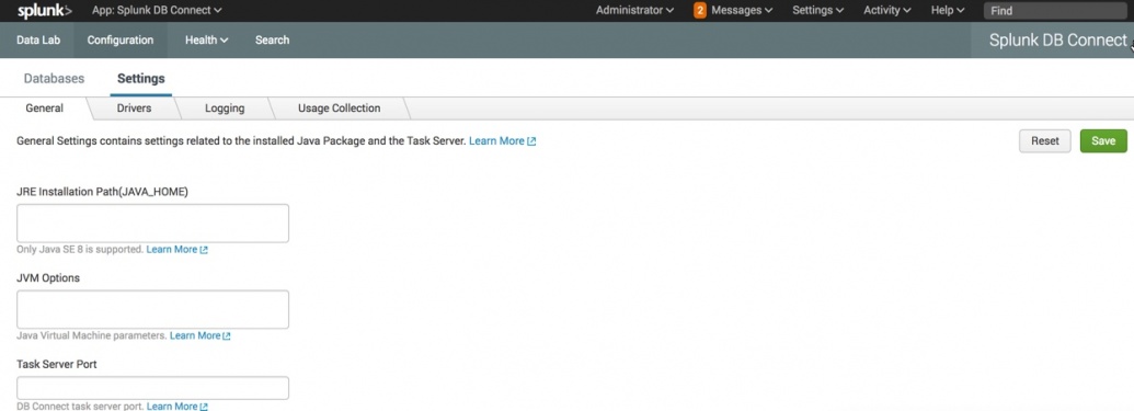 Configure Splunk Db Connect Settings Splunk Documentation