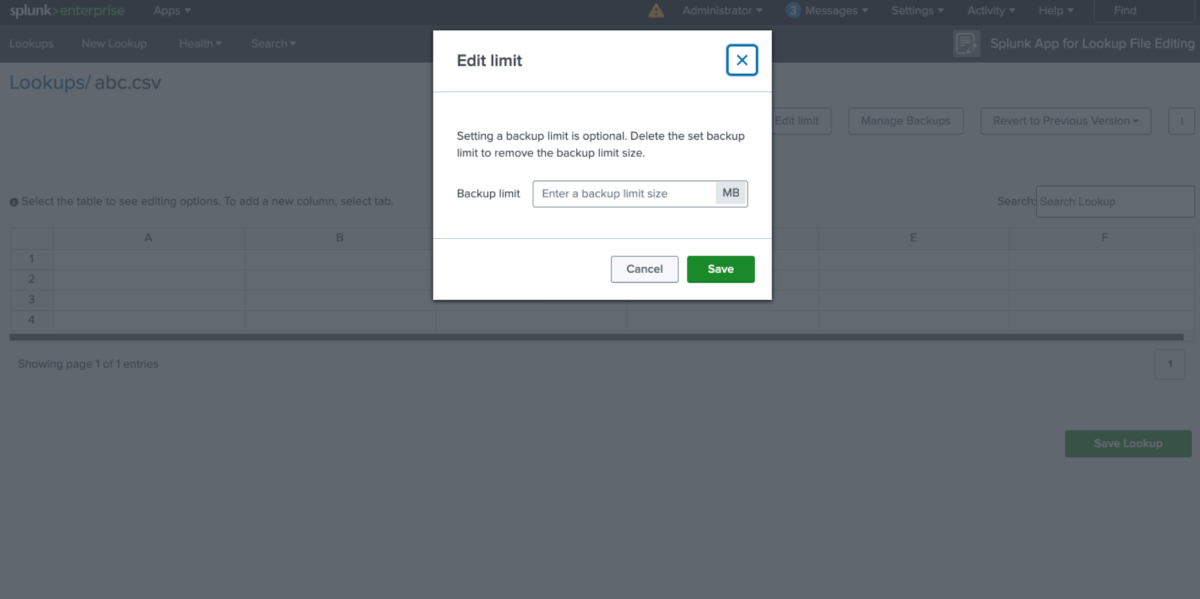 Edit A Lookup File In The Splunk App For Lookup File Editing Splunk Documentation